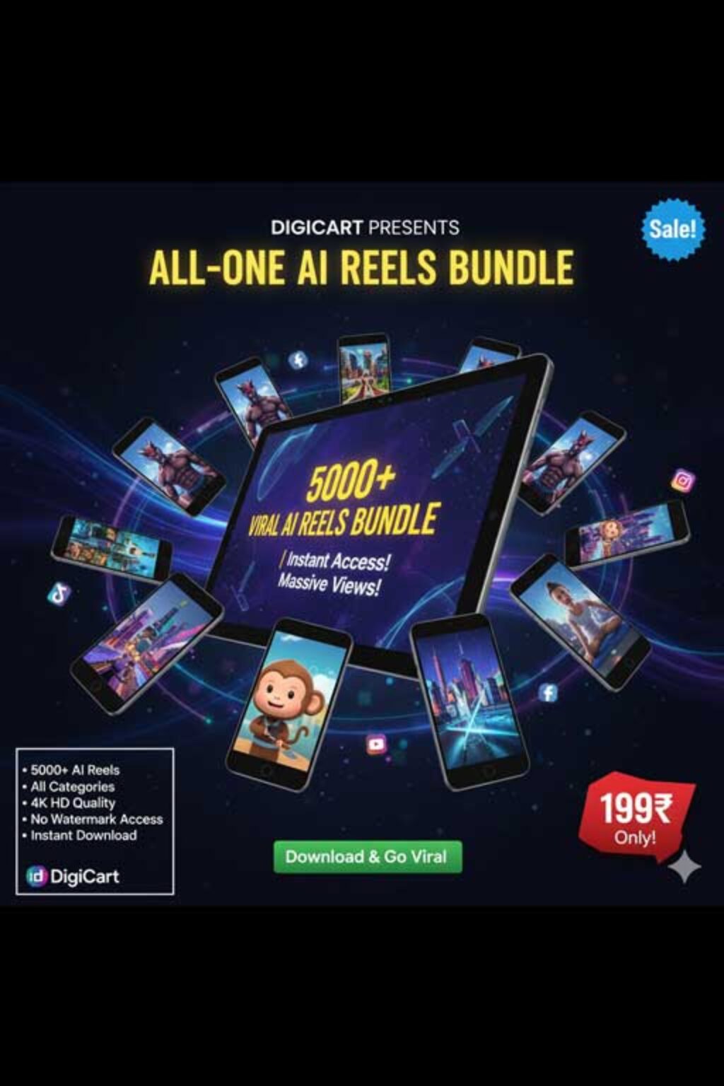 Readymade All-in-One AI Reels Bundle for Social Media Growth | Digital EyeN